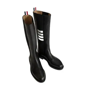 Thom Browne Knee-high Chelsea Boots With Signature Stripes