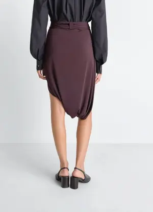 LEMAIRE Tie-detail Draped Midi Skirt - Fig