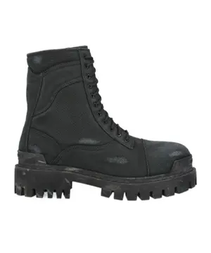 Balenciaga Strike Lace-up Combat Boots - Black