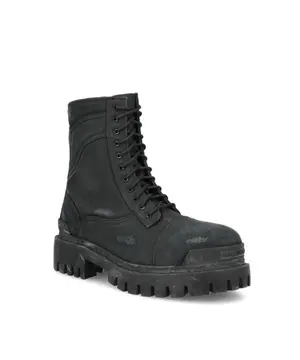 Balenciaga Strike Lace-up Combat Boots - Black