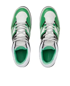 Gucci Basket Round Toe Lace-up Sneakers - Gray
