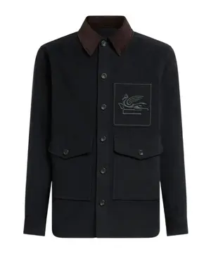 Etro Pegaso Embroidered Flap Pocket Jacket - Black