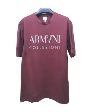 Emporio Armani Logo Printed Round-collar Short-sleeved T-shirt