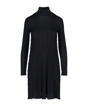 Bottega Veneta Long-sleeved Pleated Dress - Black