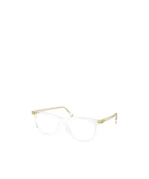 Miu Miu Square Frame Eyeglasses With Logo Embellishment - Transparent