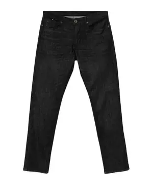 Emporio Armani Logo Plaque Slim-cut Jeans - Black