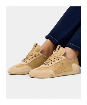 ROGER VIVIER Viv Low Embroidered-logo Sneakers - Beige