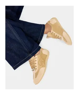ROGER VIVIER Viv Low Embroidered-logo Sneakers - Beige