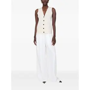 ANINE BING Ribbed-knit Plunging V-neck Vest