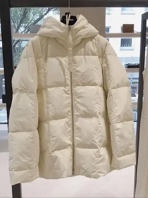 JIL SANDER Padded Zip-up Hooded Coat - Nude