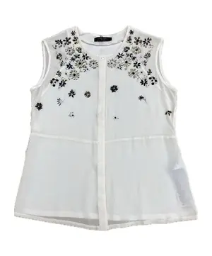 Max Mara Sleeveless Graphic Pattern Blouse