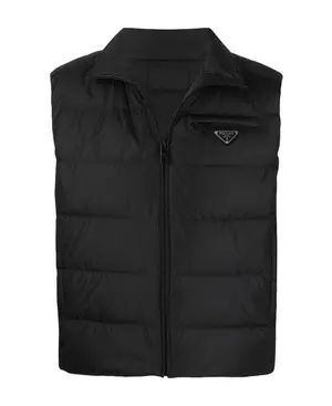 Prada Quilted Logo Gilet - No