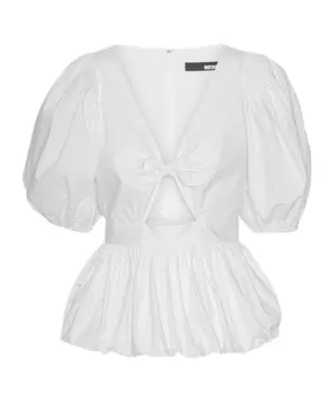 Puff Sleeve Peplum Blouses