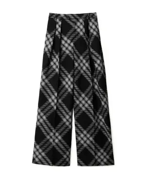 Burberry Plaid Wide-leg Trousers