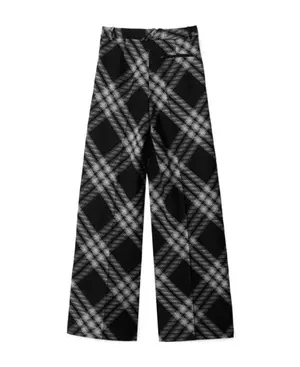 Burberry Plaid Wide-leg Trousers