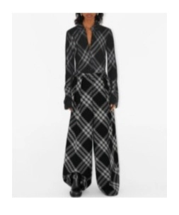 Burberry Plaid Wide-leg Trousers