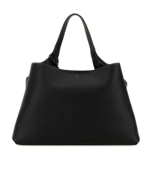 TOD'S Logo Embossed Top Handle Bag - Black