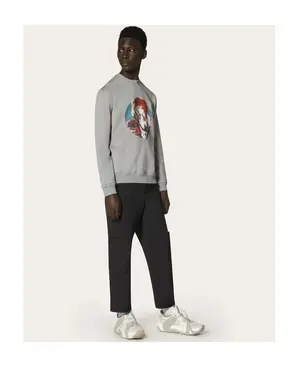 Valentino Garavani Printed Crew Neck Long Sleeve Sweater