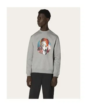 Valentino Garavani Printed Crew Neck Long Sleeve Sweater