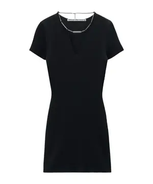 Alexander Wang Ribbed Logo Nameplate Bodycon Minidress