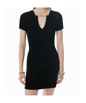 Alexander Wang Ribbed Logo Nameplate Bodycon Minidress