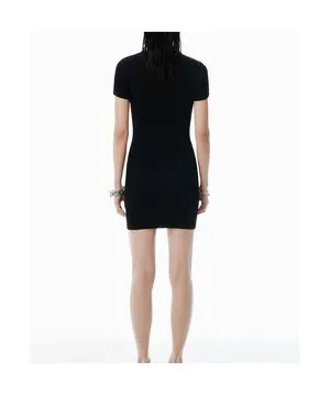 Alexander Wang Ribbed Logo Nameplate Bodycon Minidress