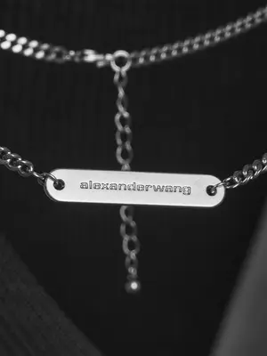 Alexander Wang Ribbed Logo Nameplate Bodycon Minidress