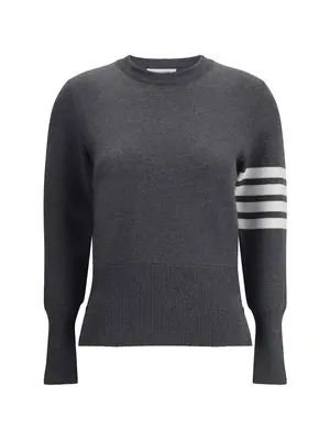 Thom Browne Milano Stitch Classic 4-bar Pullover - Medium Grey