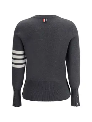 Thom Browne Milano Stitch Classic 4-bar Pullover - Medium Grey