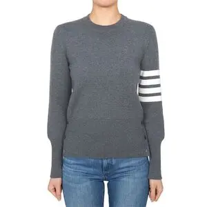 Thom Browne Milano Stitch Classic 4-bar Pullover - Medium Grey