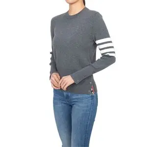 Thom Browne Milano Stitch Classic 4-bar Pullover - Medium Grey