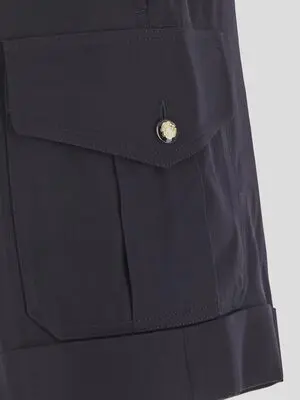 Alexander McQueen High Waist Cargo Shorts With Pleated Details