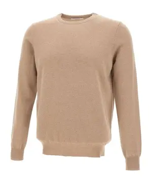 KANGRA Crew Neck Knitted Sweater - Light Brown