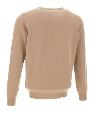 KANGRA Crew Neck Knitted Sweater - Light Brown