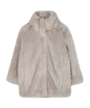 Chloé Faux Fur Coat - Light Grey