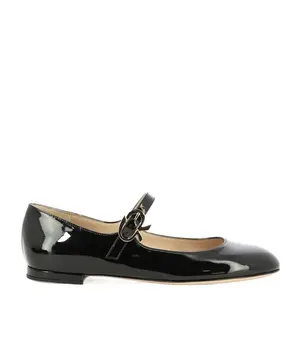 GIANVITO ROSSI Patent Mary Jane Flats - Black