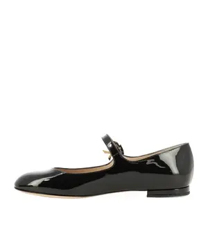 GIANVITO ROSSI Patent Mary Jane Flats - Black