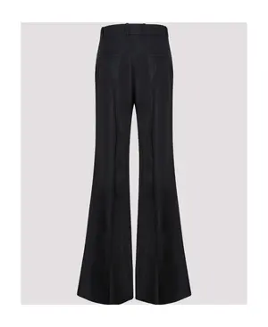 Chloé High-waisted Wide-leg Trousers - Black