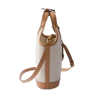 Prada Logo Print Mini Bucket Bag - Neutral Color