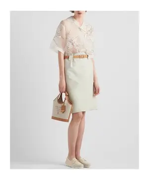 Prada Logo Print Mini Bucket Bag - Neutral Color