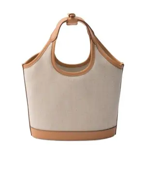 Prada Logo Print Mini Bucket Bag - Neutral Color