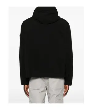 Stone Island Zip-front Hooded Jacket - Black