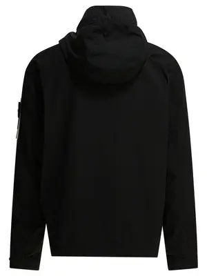 Stone Island Hooded Zip-up Jacket - Black