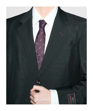 Gucci Horsebit Embroidered Tie - Black
