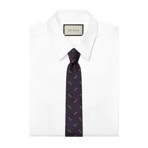 Gucci Horsebit Embroidered Tie - Black