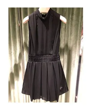 Prada Sablé And Re-nylon Sleeveless Jumpsuit With Pleated Details