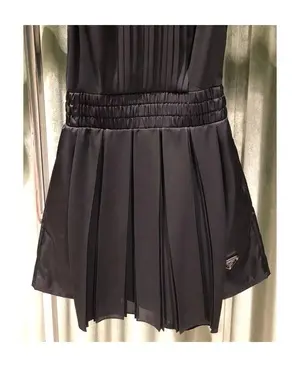 Prada Sablé And Re-nylon Sleeveless Jumpsuit With Pleated Details