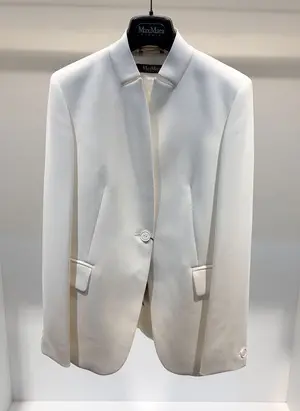 Max Mara Long Sleeve Buttoned Jacket - Gray