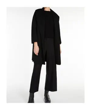 Max Mara Belted Long-sleeved Coat - Black