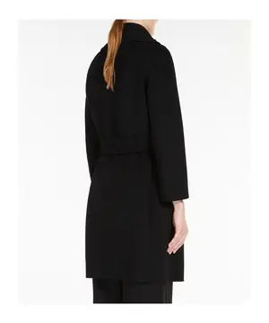 Max Mara Belted Long-sleeved Coat - Black